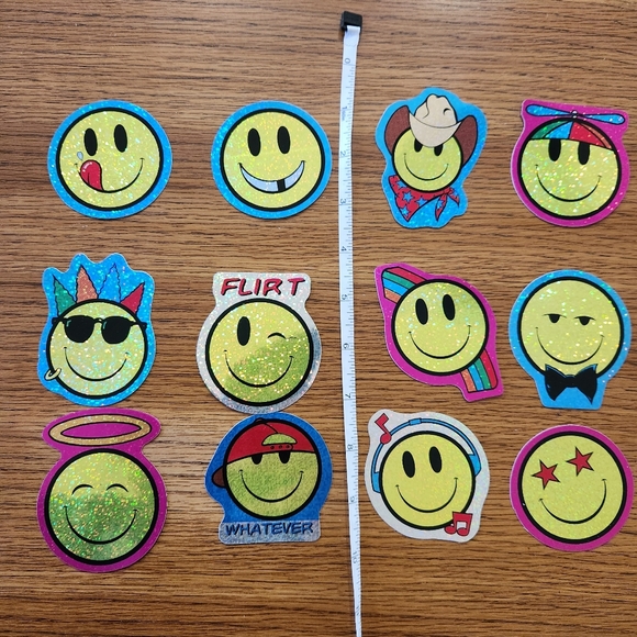 Vintage | Office | 9s Y2k Style Holographic Smiley Face Set Of 2 ...